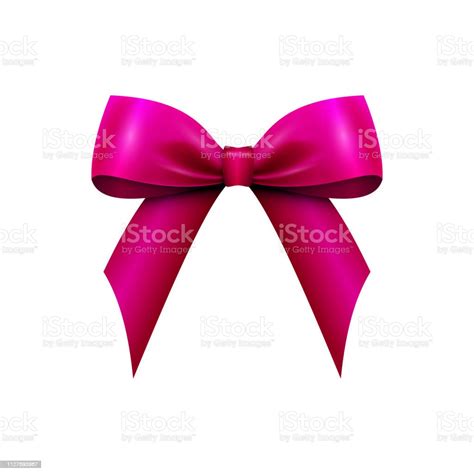 현실적인 빛나는 빨간색 새틴 활 흰색 배경에 고립 벡터 일러스트 레이 션 3차원 형태에 대한 스톡 벡터 아트 및 기타 이미지 3차원 형태 공단 공휴일 Istock