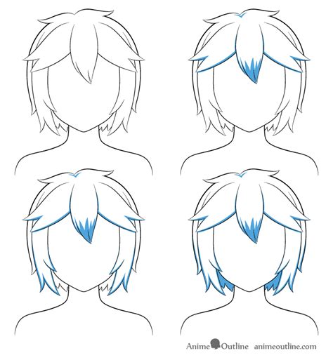 How To Shade Anime Hair Step By Step Animeoutline In 2024 Anime Hair How To Shade Anime