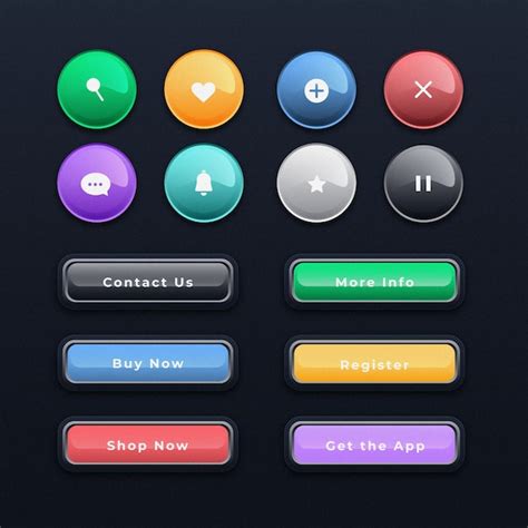Premium Vector Gradient Colorful Web Button Set