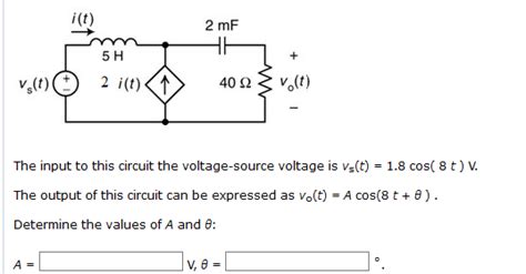Solved The Input To This Circuit The Voltage Source Volta