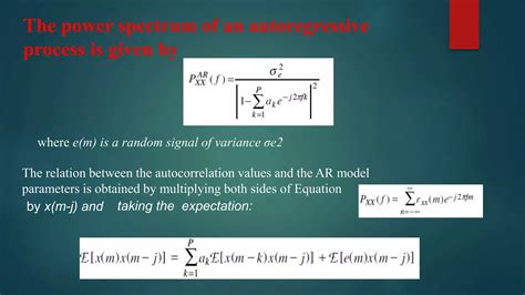 Parametric Method Of Power Spectrum Estimation Pptx Computer Networking Computing