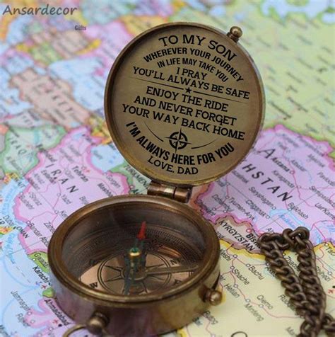 Personalized Engraved Handwriting Compass For Son Working Compass Graduation T For Him