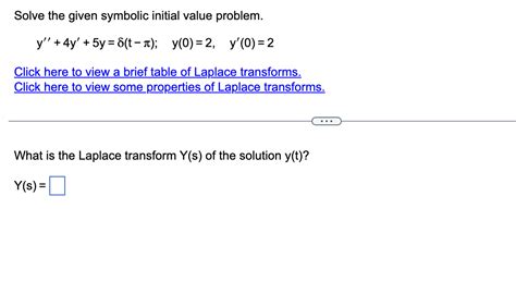 Solved Solve The Given Symbolic Initial Value Problem