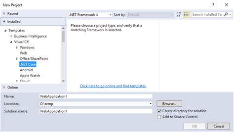 VS NET IDE 110 Visual Studio 2015에서 NET Core 응용 프로그램 개발