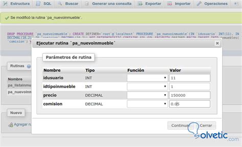 procedimientos almacenados y triggers en mysql solvetic