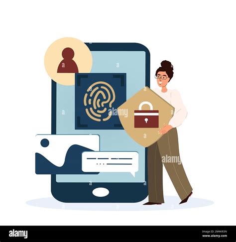 Mobile Personal Data Protection Concept Character Safeguard Security