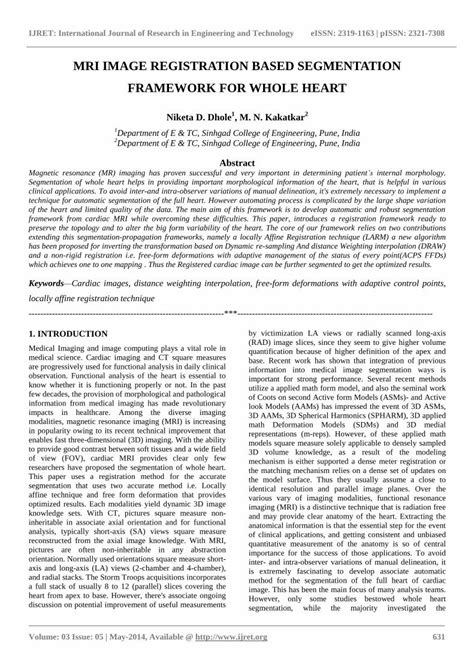 Pdf Mri Image Registration Based Segmentation Framework For Whole Heart Dokumentips
