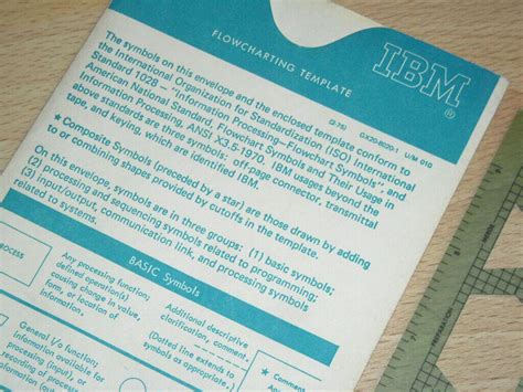 Vintage Ibm 360 Flowcharting Template Form Gx20 8020 1 W Paper Sleeve