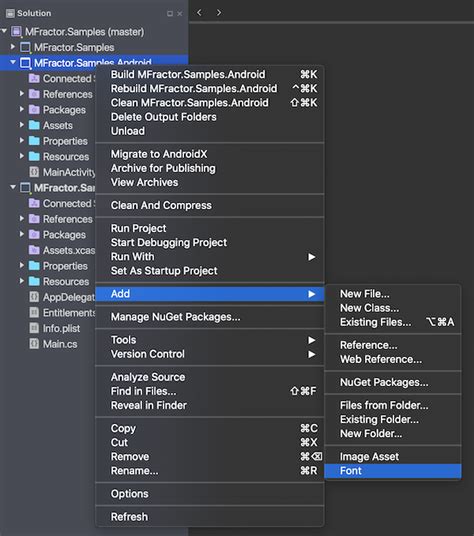 Importing Fonts MFractor Documentation