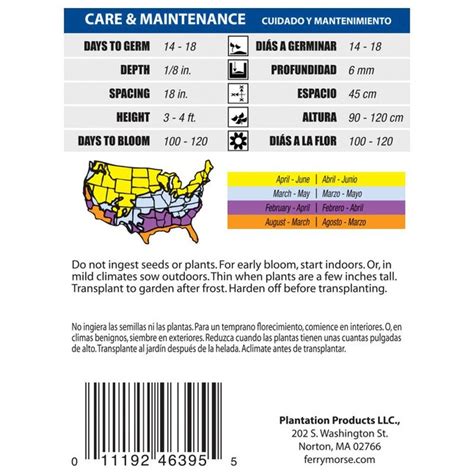 Ferry Morse Delphinium Emerald Pacific Mix Flower Seeds Seed Packet 100 Mg At