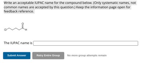 Solved Write An Acceptable Iupac Name For The Compound
