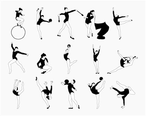 Premium Vector Set Of Silhouettes Of Gymnasts Sport Artistic