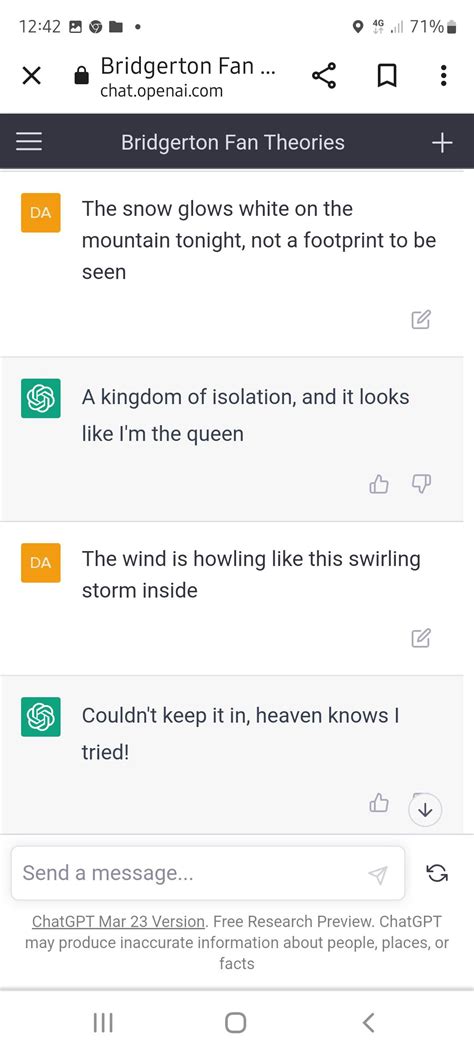 Singing Frozen Songs With Chatgpt Rchatgpt