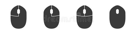 Computer Mouse Icons Vector Left And Right Click Vector Icons Set Of