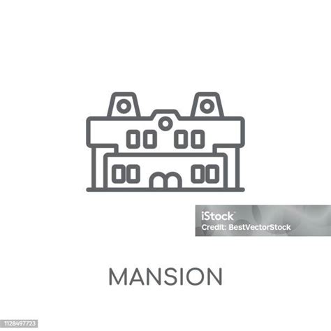 맨션 선형 아이콘입니다 부동산 컬렉션에서 흰색 배경에 현대 개요 맨션 로고 개념 건축에 대한 스톡 벡터 아트 및 기타 이미지 건축 날씬한 데크 Istock
