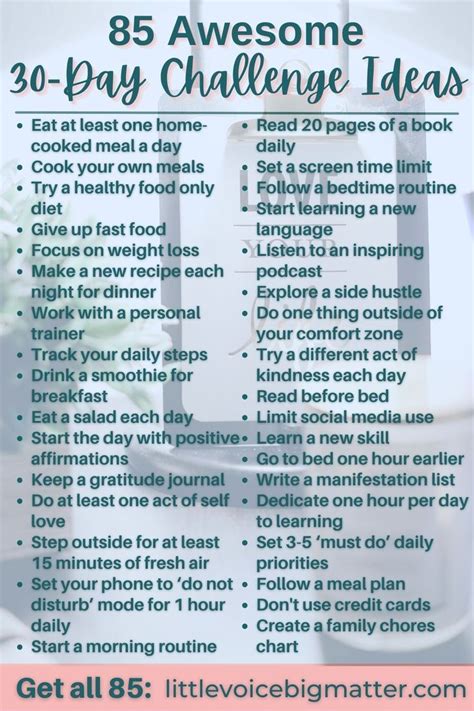 30 Day Challenge Ideas For A Healthier You