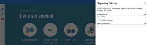 Azure How To Integrate Data Factory With Private Github Repo Stack Overflow
