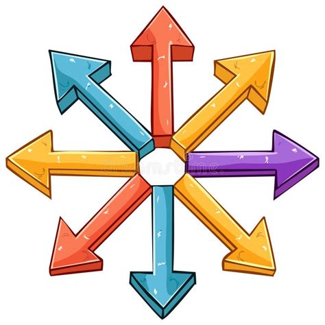 Colorful Multi Directional Arrows Generative Ai Stock Vector Illustration Of Directional