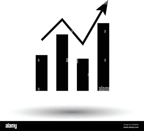 Analytics Chart Icon White Background With Shadow Design Vector