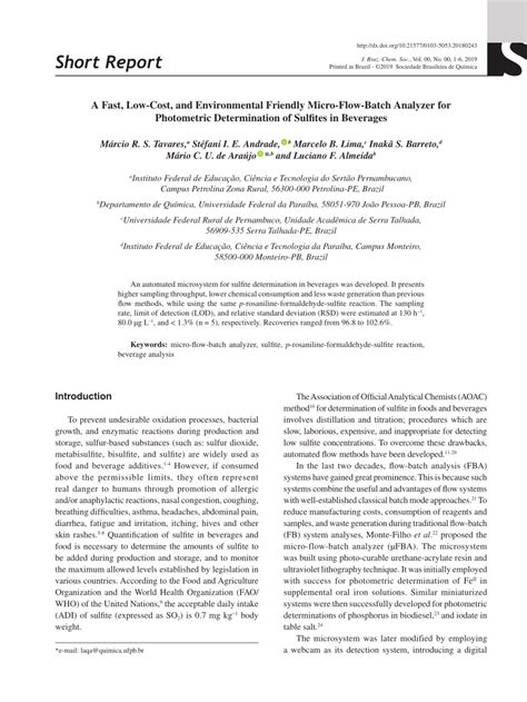 Pdf A Fast Low Cost And Environmental Friendly Micro Flow Batch Analyzer For Photometric
