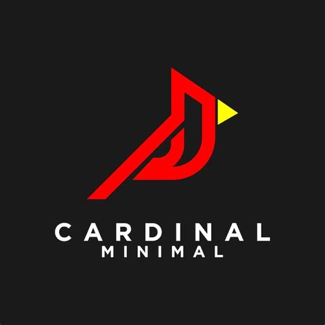 카디널 버드 로고 아이콘 터 일러스트레이션 템플릿 프리미엄 벡터