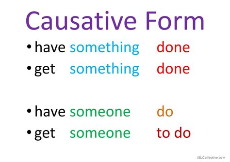 Causative Form All Types English Esl Powerpoints
