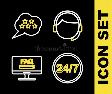 Set Line Man With A Headset Clock 24 Hours Monitor Faq Information And Five Stars Rating