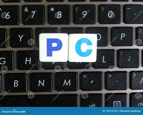 Abbreviation Pc On Keyboard Background Stock Image Image Of Laptop Characters 124775159