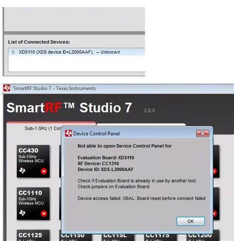 CC Can T Connect LaunchPad To RF Studio Sub GHz Forum Sub GHz TI E E Support Forums