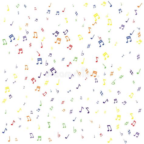 Colored Musical Note Symbols With Flats And Sharps Arranged Randomly Ideal As A Concept Of Music