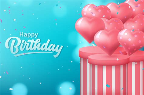 풍선 인사말 카드와 포스터에 대한 생일 축하 타이포그래피 벡터 디자인 벡터 일러스트레이션 기념일에 대한 스톡 벡터 아트 및 기타