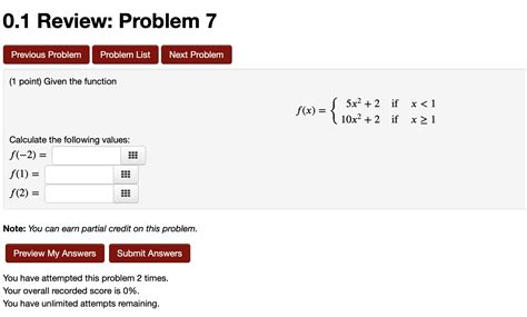solved 0 1 review problem 7 previous problem problem list