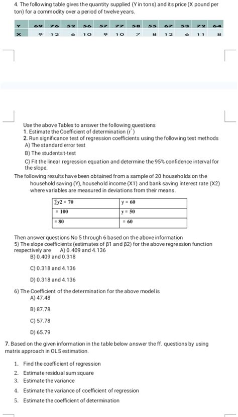 4 The Following Table Gives The Quantity StudyX