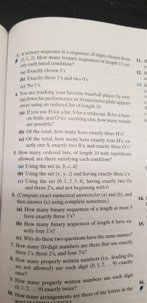 Solved Ary Sequence Is A Sequence Of Digits Chosen From How