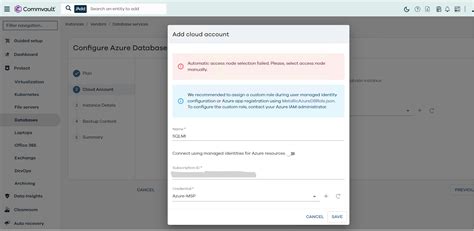 No Option To Select The Access Node While Creating Cloud Account For Azure Sqlmi Community