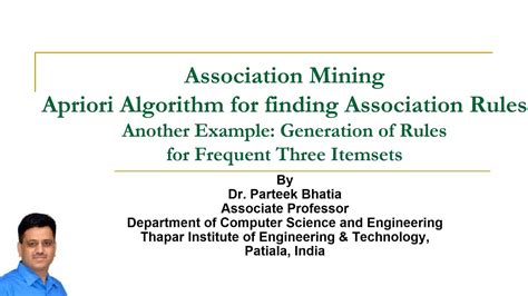 Apriori Algorithm Another Example Association Mining Data Mining
