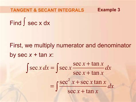 Special Trigonometric Integrals Ppt Physics Science