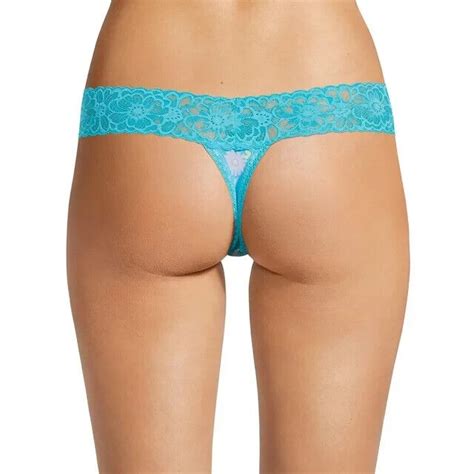 No Boundaries Womens Micro Lace Thong Panties Size X Large Neptune