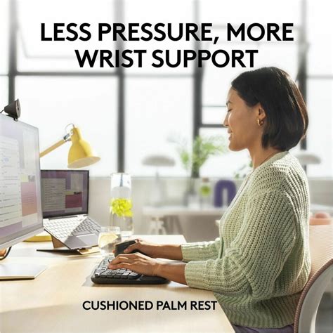 Logitech Wave Keys For Business Ergonomic Keyboard Wireless Connectivity Bluetooth 5 1