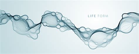 폭 벽지 배경을 흐르는 추상 벡터 생물학적 돌연변이 현미경 바이러스 점선 입자 모양 나노 기술 추상 흐르는 넓은 벽지 배경 3차원 형태에 대한 스톡 벡터 아트 및 기타