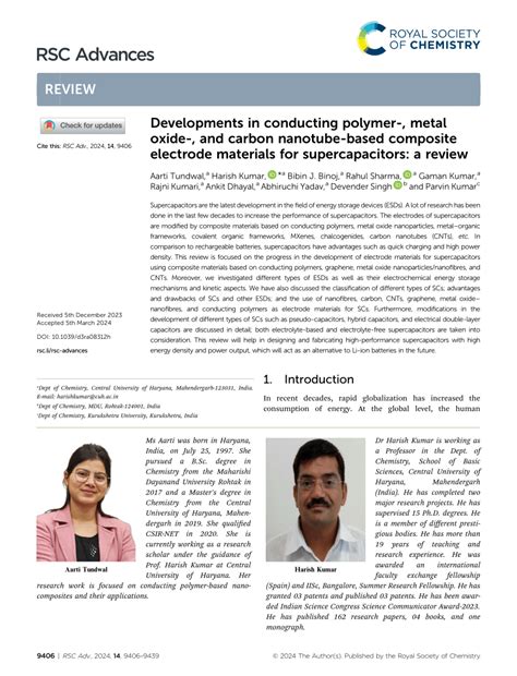 Pdf Developments In Conducting Polymer Metal Oxide And Carbon Nanotube Based Composite