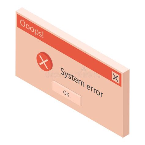 3d Isometric Flat Vector Set Of Retro Error Messages Item 4 Stock