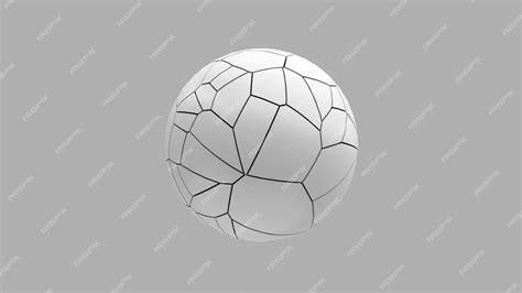 Premium Photo White Textured Sphere Broken Surface White Background Abstract Illustration 3d