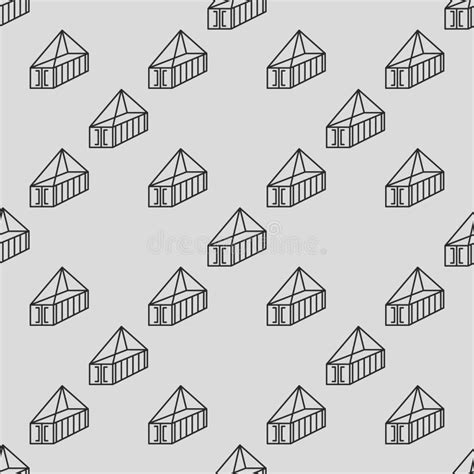 Shipping Container Vector Simple Seamless Pattern In Clean Line Style Stock Vector