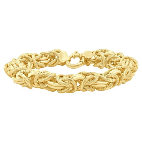 14 Karat Yellow Gold 155mm Byzantine Bracelet For Sale At 1stdibs