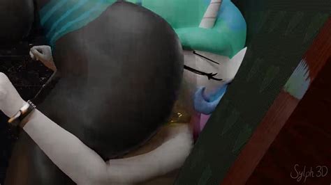 Chrysalis Stuck Her Butt Up In Celestia By Sylph3d Em Inglês