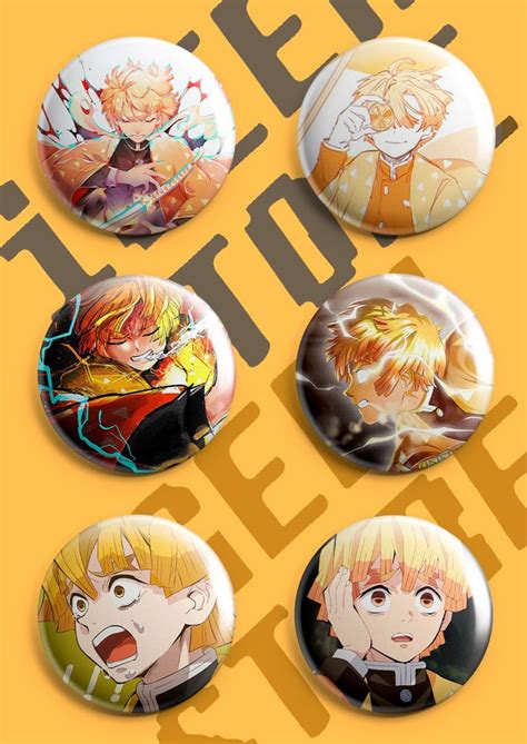 Набор значков Клинок рассекающий демонов Demon Slayer Зеницу Агацума 37 мм купить с