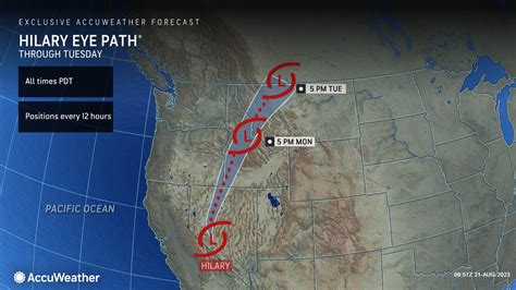 Hilary Moves Northward Across The Western U S
