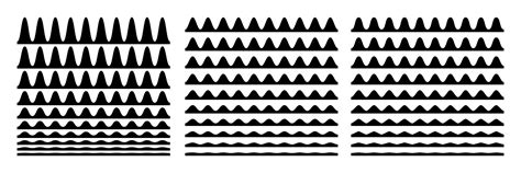 A Collection Of Wavy Zigzag Horizontal Wiggly Lines Seamless Borders