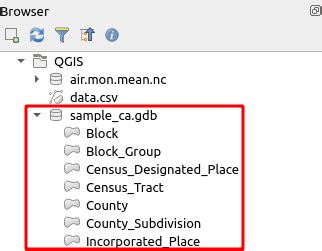 How To Open ESRI Geodatabase In QGIS
